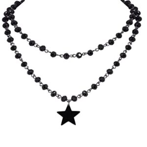 Sacina Goth Layered Star Choker Necklace, Black Choker Necklace, Goth Choker Necklace, Gothic Necklace, Emo Necklace, Halloween Christmas New Year Jewelry Gift For Women