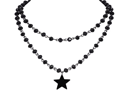 Sacina Goth Layered Star Choker Necklace, Black Choker Necklace, Goth Choker Necklace, Gothic Necklace, Emo Necklace, Halloween Christmas New Year Jewelry Gift For Women