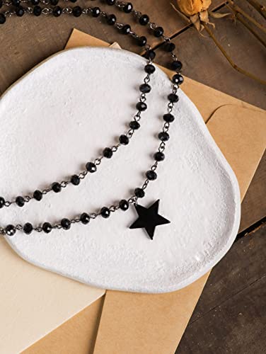 Sacina Goth Layered Star Choker Necklace, Black Choker Necklace, Goth Choker Necklace, Gothic Necklace, Emo Necklace, Halloween Christmas New Year Jewelry Gift For Women