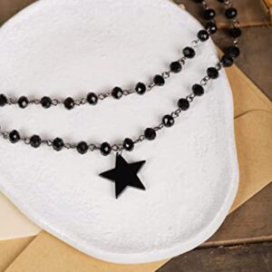 Sacina Goth Layered Star Choker Necklace, Black Choker Necklace, Goth Choker Necklace, Gothic Necklace, Emo Necklace, Halloween Christmas New Year Jewelry Gift For Women