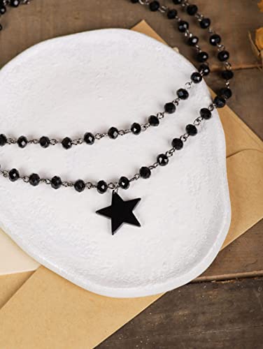 Sacina Goth Layered Star Choker Necklace, Black Choker Necklace, Goth Choker Necklace, Gothic Necklace, Emo Necklace, Halloween Christmas New Year Jewelry Gift For Women