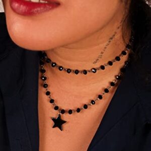 Sacina Goth Layered Star Choker Necklace, Black Choker Necklace, Goth Choker Necklace, Gothic Necklace, Emo Necklace, Halloween Christmas New Year Jewelry Gift For Women