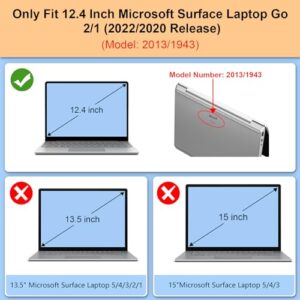 Fintie Case for 12.4 Inch Microsoft Surface Laptop Go 3 (2023) / Surface Laptop Go 2 (2022) / Surface Laptop Go (2020) Model: 2013 1943 - Protective Snap On Hard Shell Cover, Crystal Clear