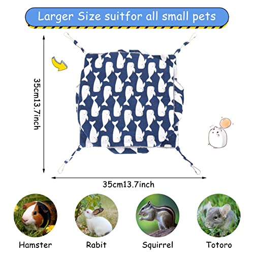 XINRUI 3 Tier Ferret Rat Hammock,Guinea Pig Cage Accessories,13.7x13.7 Inches,Pet Cage Hanging Bunkbed Hammock for Small Animals,Guinea Pig,Ferret,Kitten,Squirrel,Chinchilla, Rat,Parrot(Blue)