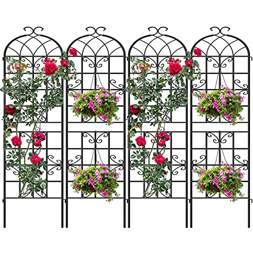 YITAHOME Garden Trellis Garden Fencing for Climbing Plants 4 Pack Decorative Plant Trellis Vegetables and Flower Trellis for Outdoor Patio-19.7×86.6 inches