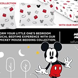 Saturday Park Disney Mickey Mouse Face Emotions Full/Queen Duvet Cover & Sham Set - 3 Piece 100% Organic Cotton Duvet Set - GOTS & Oeko-TEX Certified (Disney Official)