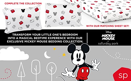 Saturday Park Disney Mickey Mouse Face Emotions Full/Queen Duvet Cover & Sham Set - 3 Piece 100% Organic Cotton Duvet Set - GOTS & Oeko-TEX Certified (Disney Official)