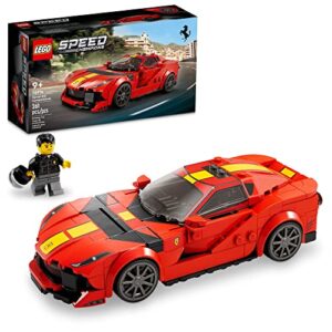 lego speed champions 1970 ferrari 512 m toy car model building kit 76914 sports red race car toy, collectible set with racing driver minifigure