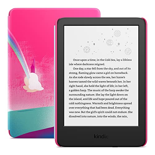 Kindle Kids (2022 release) – Includes access to thousands of books, a cover, and a 2-year worry-free guarantee - Unicorn Valley