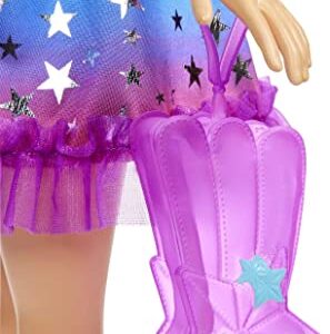 Barbie Large Doll with Blond Hair, 28 Inches Tall, Rainbow Dress and Styling Accessories Including Shooting Star Handbag