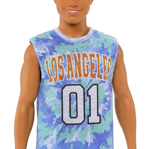 Barbie Fashionistas Ken Fashion Doll #212 with Prosthetic Leg, Los Angeles Jersey, Purple Shorts & Sneakers