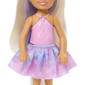 Barbie Unicorn-Inspired Chelsea Doll with Lavender Hair, Unicorn Toys, Horn Headband and Detachable Tail