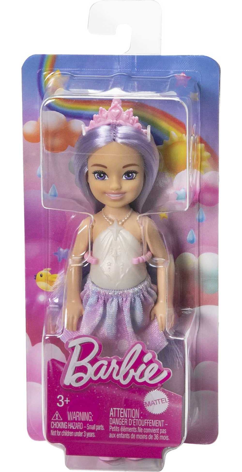 Barbie Unicorn-Inspired Chelsea Doll with Lavender Hair, Unicorn Toys, Horn Headband and Detachable Tail