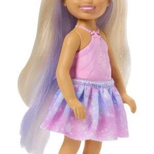 Barbie Unicorn-Inspired Chelsea Doll with Lavender Hair, Unicorn Toys, Horn Headband and Detachable Tail