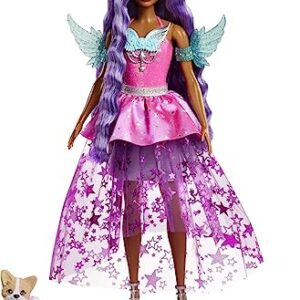 Barbie Doll with Two Fairytale Pets and Fantasy Dress, Barbie “Brooklyn” Doll From Barbie A Touch of Magic, 7-inch Long Fantasy Hair