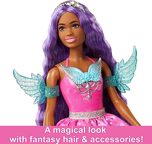 Barbie Doll with Two Fairytale Pets and Fantasy Dress, Barbie “Brooklyn” Doll From Barbie A Touch of Magic, 7-inch Long Fantasy Hair