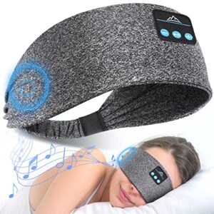 sleep headphones elastic sleeping headband 10hrs bluetooth music eye mask with soft cozy earbuds comfortable earphones for side sleepers(elastic one size fits most)