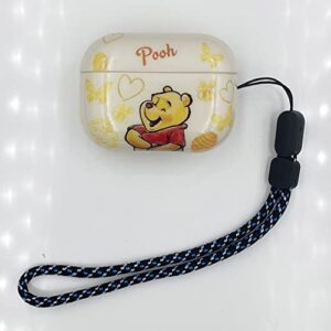 Case for Airpods Pro 2 Case Cover, Airpods Pro 2 Case and Lanyard+Earphone Cleaning Pen Cute Cartoon Personalized Custom Anime Design Airpod Case for Women Girls Wireless Airpods Pro 2 Case (Pooh)