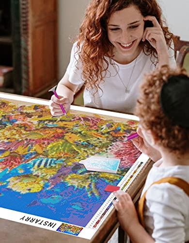 Instarry 5D DIY Diamond Painting Kits Full Drill Underwater World Coral Reef Crystal Cross Stitch Home Wall Decor 39.4x15.7 inch