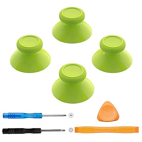 TOMSIN Replacement Joysticks for Xbox One Series X/S Controller,4PCS True Rubberized Thumbsticks Repair Kit for Xbox One Wireless Controller(Green)