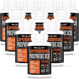 thalacy 2000mg liposomal phosphatidic acid muscle builder (pa), high absorption muscle building supplements for men & women | muscle gainer, mtor protein synthesis & lean muscle, strength, 10 pack