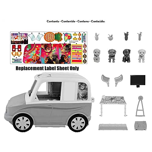 Replacement Parts for Barbie Ultimate Puppy Mobile Playset - DLY33 ~ Replacement Labels - Stickers Sheet