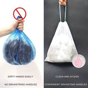 Small Trash Bag, 1.2 Gallon Garbage Bags Bathroom Trash can Liners for Bedroom Home Kitchen 80 Counts, Drawstring Shrink bag auto, White