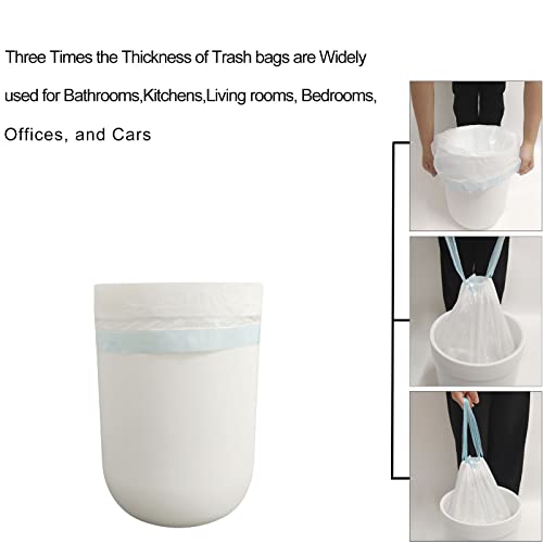 Small Trash Bag, 1.2 Gallon Garbage Bags Bathroom Trash can Liners for Bedroom Home Kitchen 80 Counts, Drawstring Shrink bag auto, White