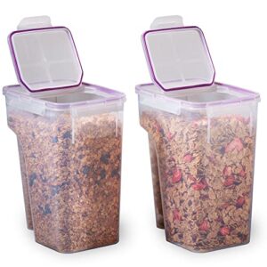 snapware airtight 2-pack (22.8 cup) cereal dispenser storage containers, flip-top lid bpa free, plastic containers for cereal, rice, snack, dry food and pantry organization