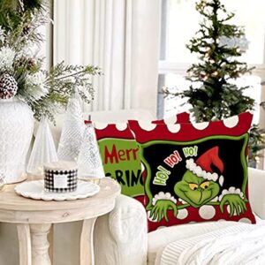 NEWSPIED Christmas Pillow Covers 18x18 Set of 4 for Christmas Decorations Christmas Pillows Winter Holiday Decor Farmhouse Throw Pillow Covers for Porch Home Couch Bed