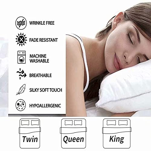 3 Pieces Mr and Mrs Beding Duvet Cover Set, His Side Her Side Personalized Couple Comforter Cover Set(No Comforter), Romantic Wedding Valentines Day Gift for Boyfriend Girlfriend,White,King(104" x 90"