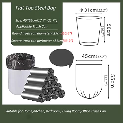 3 Gallon Small Premium Trash Bag,NALANY Flat Top Garbage Bags Waste Bags,1.0Mil Thicken, Livingroom Trash Can Bin Liners, 2.6-3 Gallon for Home Kitchen Bathroom and Office,100 Count, Silver