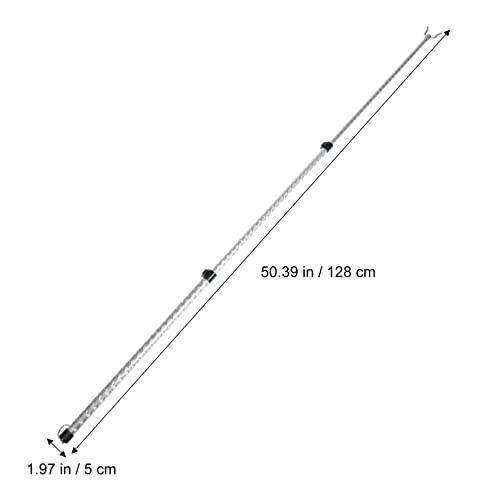 Operitacx Retractable Closet Pole Long Reach Stick Extend Garment Pole Clothesline Pole Hooks Telescoping Garment Pole for Closet Shelf Reaching Ceiling High Items Silver