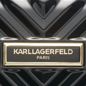 Karl Lagerfeld Paris Women's Suitcase Spinner Wheels Hardside, Deep Black, One Size