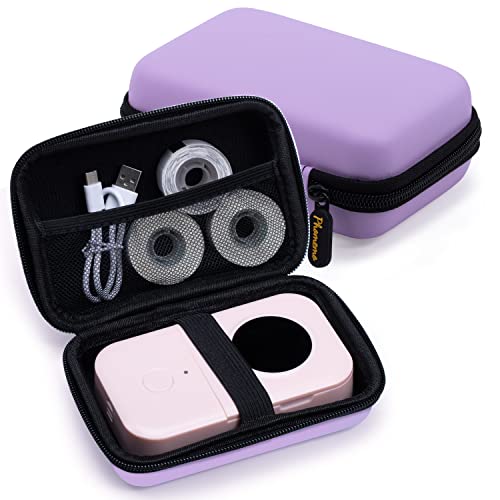 Phomemo Label Printer Case Compatible with Phomemo D30 D35 M02 M110 Label Printer, Mini Labeler Sticker Maker Storage Holder Also Fits for Tape Paper & USB Cable (Box Only),Purple