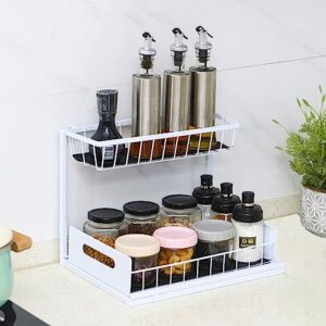 Mr Rabbi Under Sink Organizer and Storage, 2-Tier Pull Out Cabinet Organizer, Multi-use Sliding Shelf Under Cabinet Storage for Kitchen Bathroom Countertop Organizer