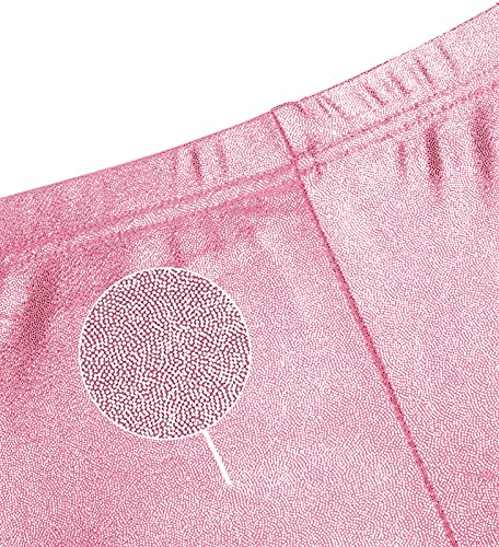 SEAUR - Girls Dance Shorts Shiny Metallic Ballet Dance Shorts Athletic Gymnastics Short Kids Hot Pants for Ages 3-12 - Pink