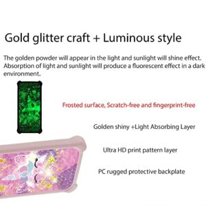 Tcl 30 Xe 5g / 20 A 5G/ 20 AX 5G / 4X 5G Case Compatible with Tcl 30 Xe 30xe 5g Phone Case Cover [with Tempered Glass Screen Protector][Hard PC + Soft Silicone][Gold Glitter+Luminous] JSF-DJS