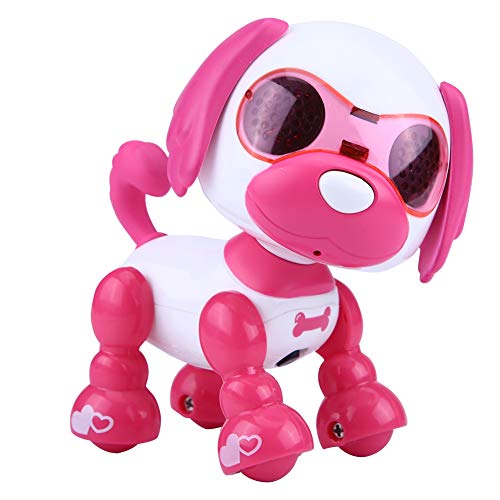 Robot Dog Toy, Electronic Robot Dog Pet Toy Smart Kids Interactive Walking Sound Puppy with LED Light Educational Toy Gift Robot Dog Toy for Kids Children (Rose Red)