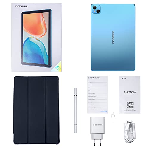 DOOGEE T10 Android Tablet 2023, 10.1" FHD+ Android 12 Tablet, 15GB+128GB Octa-Core Gaming Tablet, 8300mAh Battery 2.4G/5G WiFi Tablet, TÜV Low Bluelight Tablet Android, Bluetooth, GPS, Split Screen