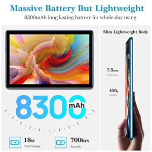 DOOGEE T10 Android Tablet 2023, 10.1" FHD+ Android 12 Tablet, 15GB+128GB Octa-Core Gaming Tablet, 8300mAh Battery 2.4G/5G WiFi Tablet, TÜV Low Bluelight Tablet Android, Bluetooth, GPS, Split Screen