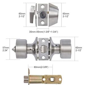 Lanwandeng 2 Sets Keyed Alike Entry Door Knobs and Single Cylinder Deadbolt Lock Combo Set Security for Entrance and Front Door, All Keyed Same Door Lock with Classic Satin Nickel Finish