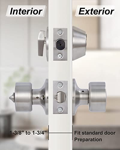 Lanwandeng 2 Sets Keyed Alike Entry Door Knobs and Single Cylinder Deadbolt Lock Combo Set Security for Entrance and Front Door, All Keyed Same Door Lock with Classic Satin Nickel Finish