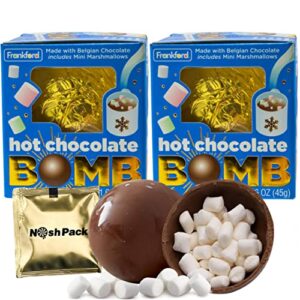 Hot Chocolate Bombs with Marshmallows Hot Cocoa Bomb Melting Balls, Individual Packets Gift Set Holiday Stocking Stuffers Christmas Decor Mugs Gifts with Nosh Pack Mints (12 Pack)