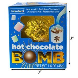 Hot Chocolate Bombs with Marshmallows Hot Cocoa Bomb Melting Balls, Individual Packets Gift Set Holiday Stocking Stuffers Christmas Decor Mugs Gifts with Nosh Pack Mints (12 Pack)