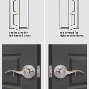 Keyed Alike Front Door Lever Lockset with Single Cylinder Deadbolt Combination Set, Exterior Door Knob with Lock and Deadbolt, Satin Nickel Finished, 2Sets