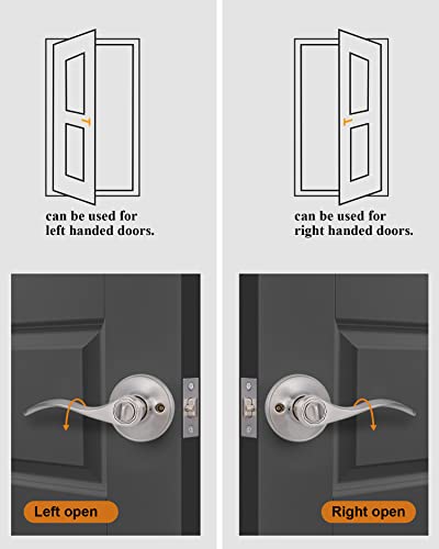 Keyed Alike Front Door Lever Lockset with Single Cylinder Deadbolt Combination Set, Exterior Door Knob with Lock and Deadbolt, Satin Nickel Finished, 2Sets