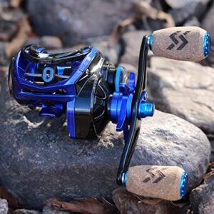 Sougayilang Baitcasting Reels, 7.3:1 Gear Ratio Fishing Reel with Magnetic Braking System- Left Handed