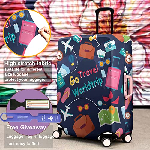 Luggage Cover Approved Go Travel Suitcase Protector Elastic Washable Baggage Covers for 18-20 inch Luggage(S)