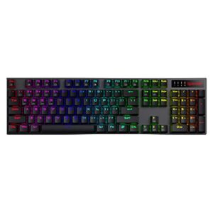 Redragon K556 PRO Upgraded Wireless RGB Gaming Keyboard, BT/2.4Ghz Tri-Mode Aluminum Mechanical Keyboard w/No-Lag Connection, Hot-Swap Linear Quiet Red Switch